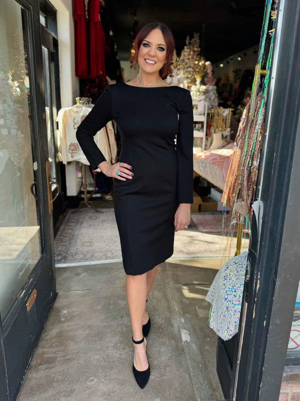 Spanx Classic Black Midi Dress – Amelias