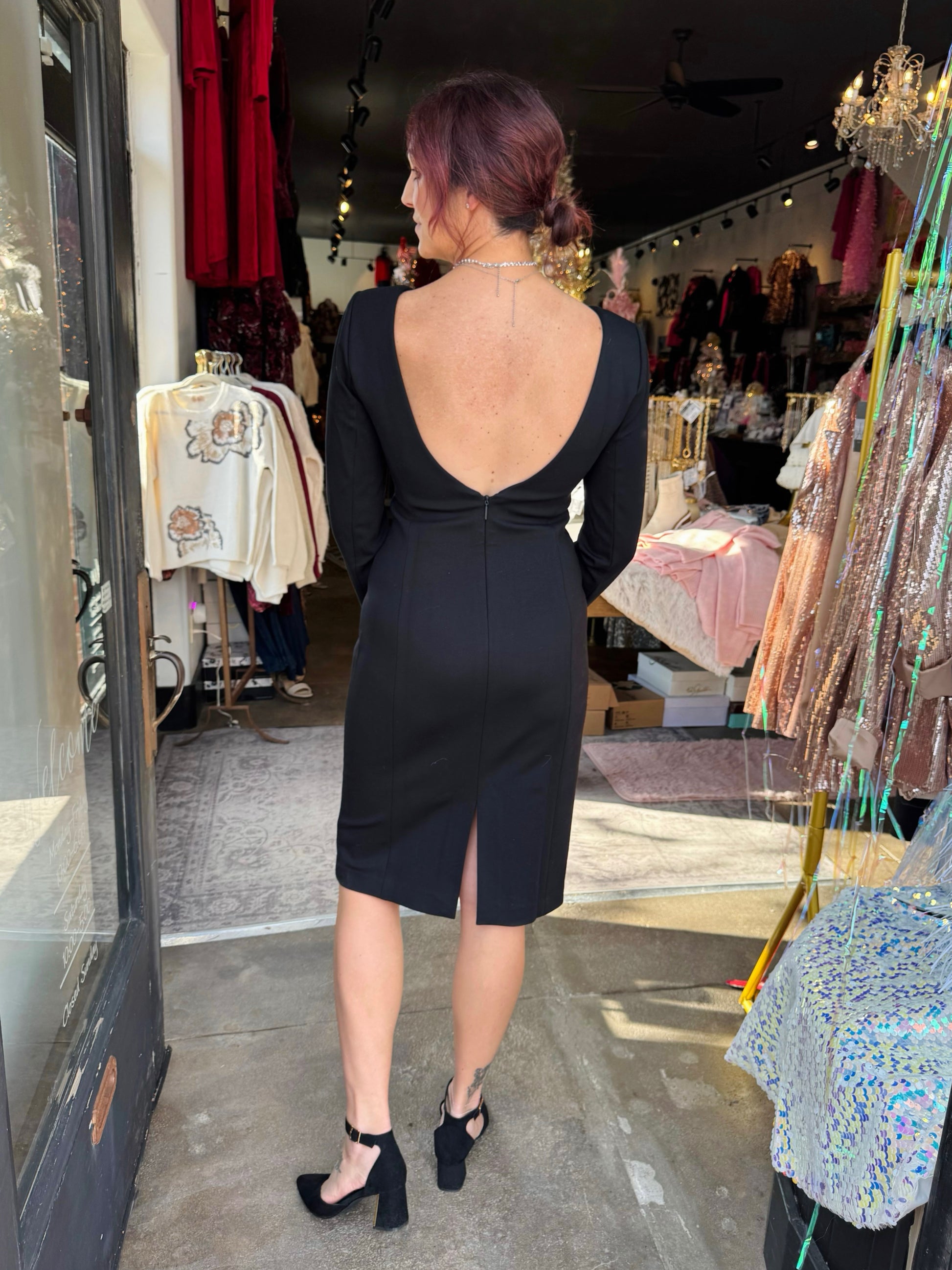 Spanx Classic Black Midi Dress – Amelias